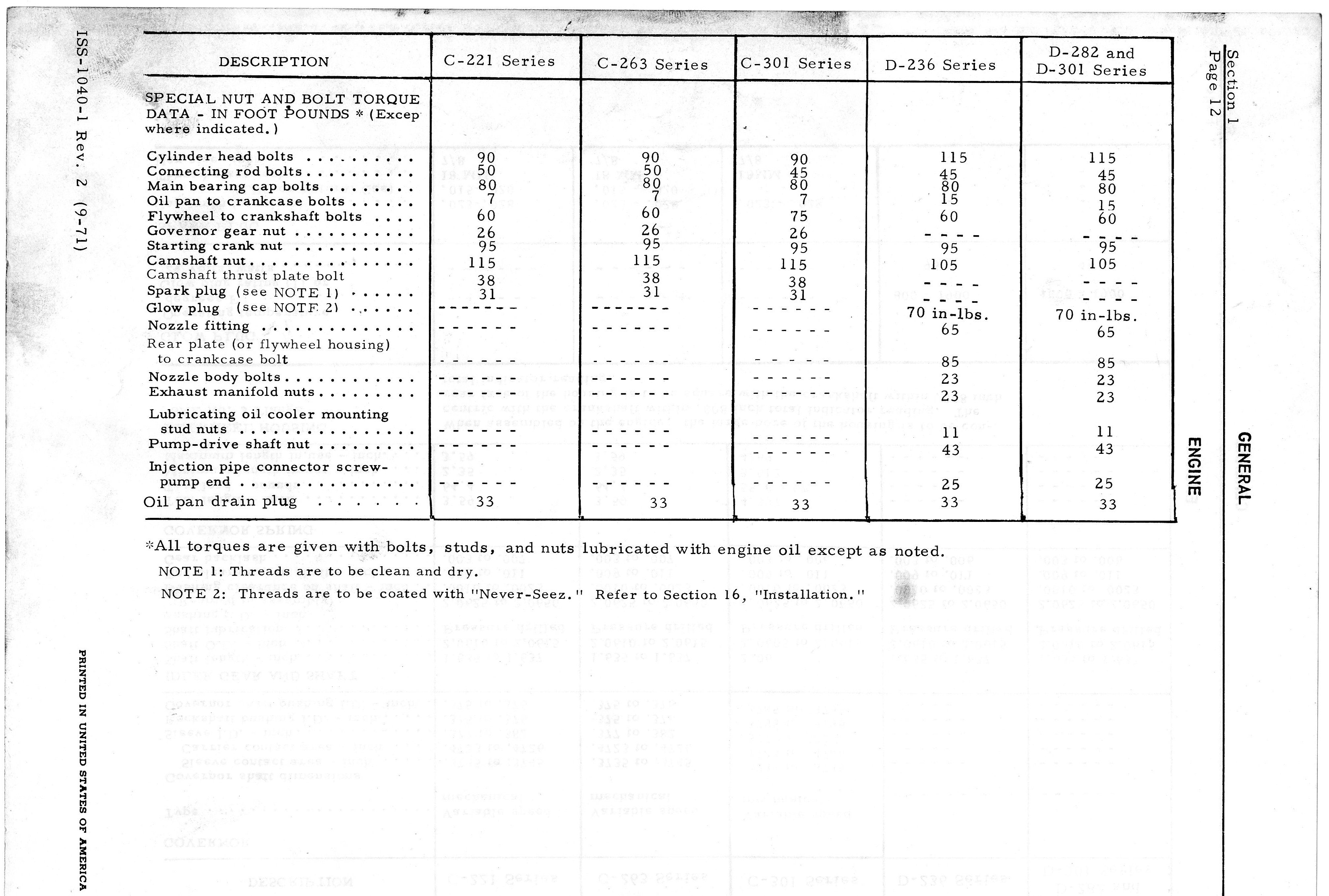 DT 282 Torque & Timing Specs - IH Construction Equipment - Red Power ...