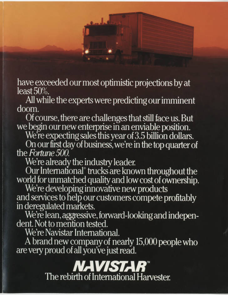 NAVISTAR, the rebirth of IH - Technical IH Talk - Red Power Magazine ...