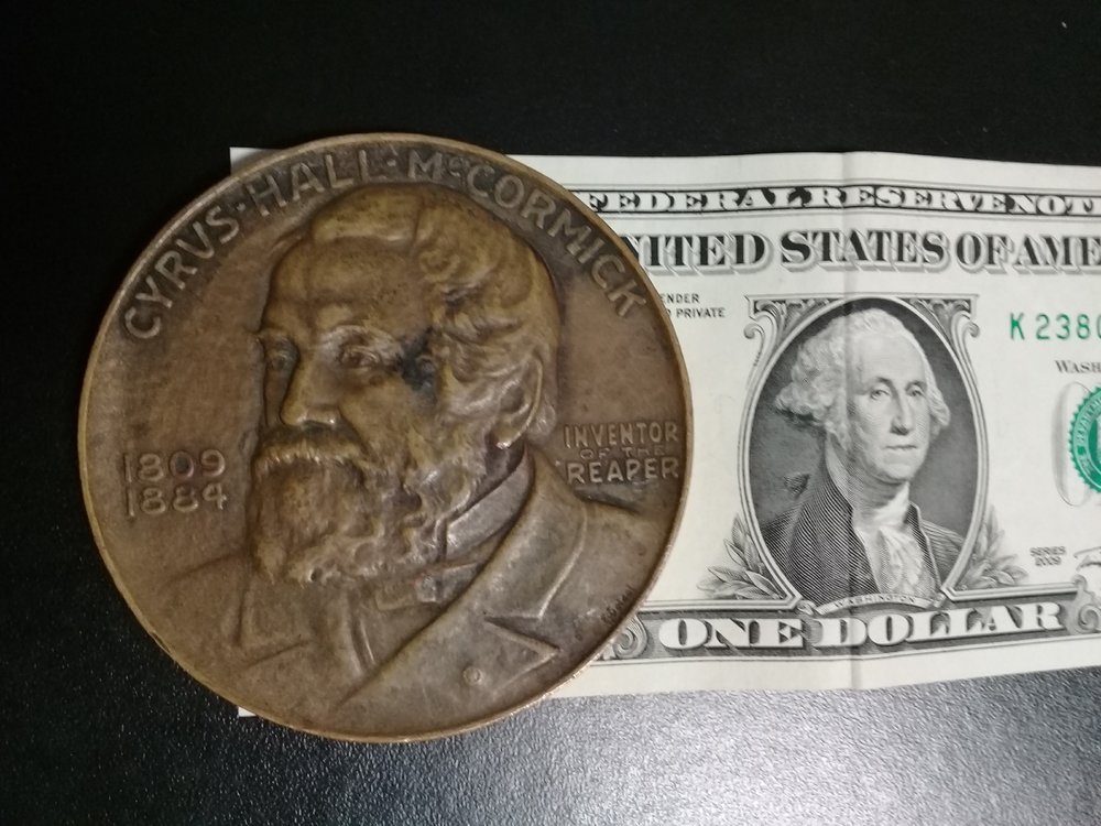 Cyrus Mccormick International Harvester centennial coin 1809-1884 ...
