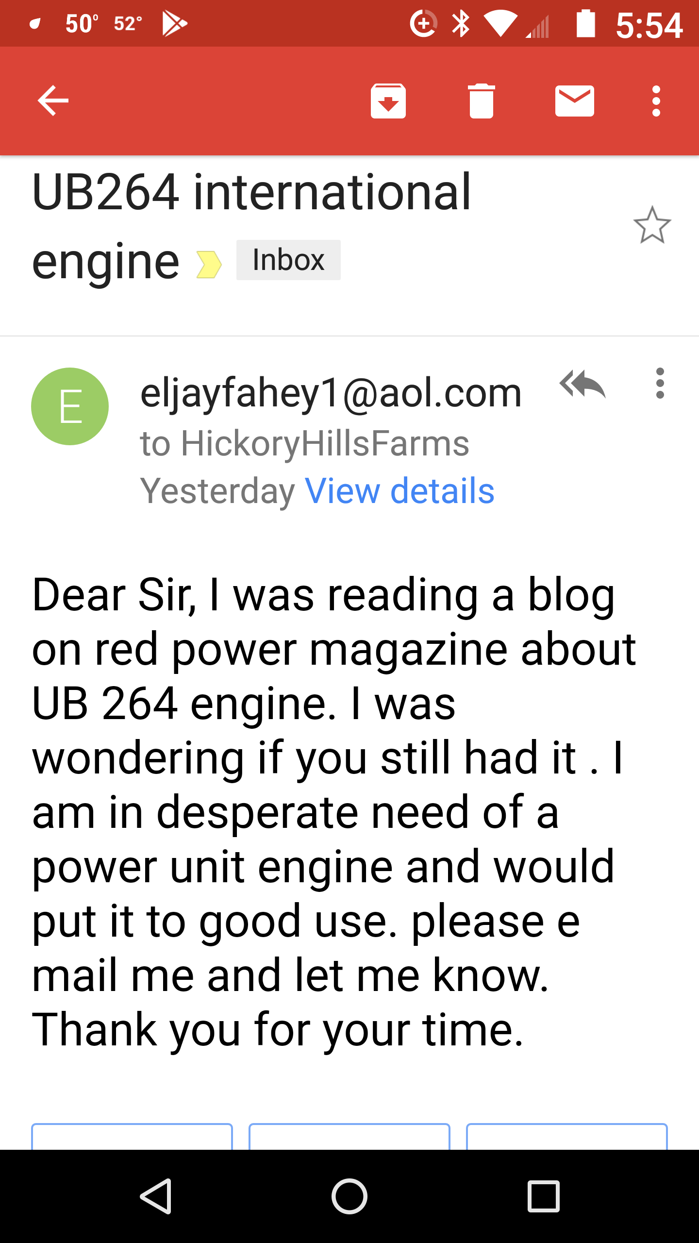 International UB 264 Engine for sale or trade - IH Engines - Red Power ...