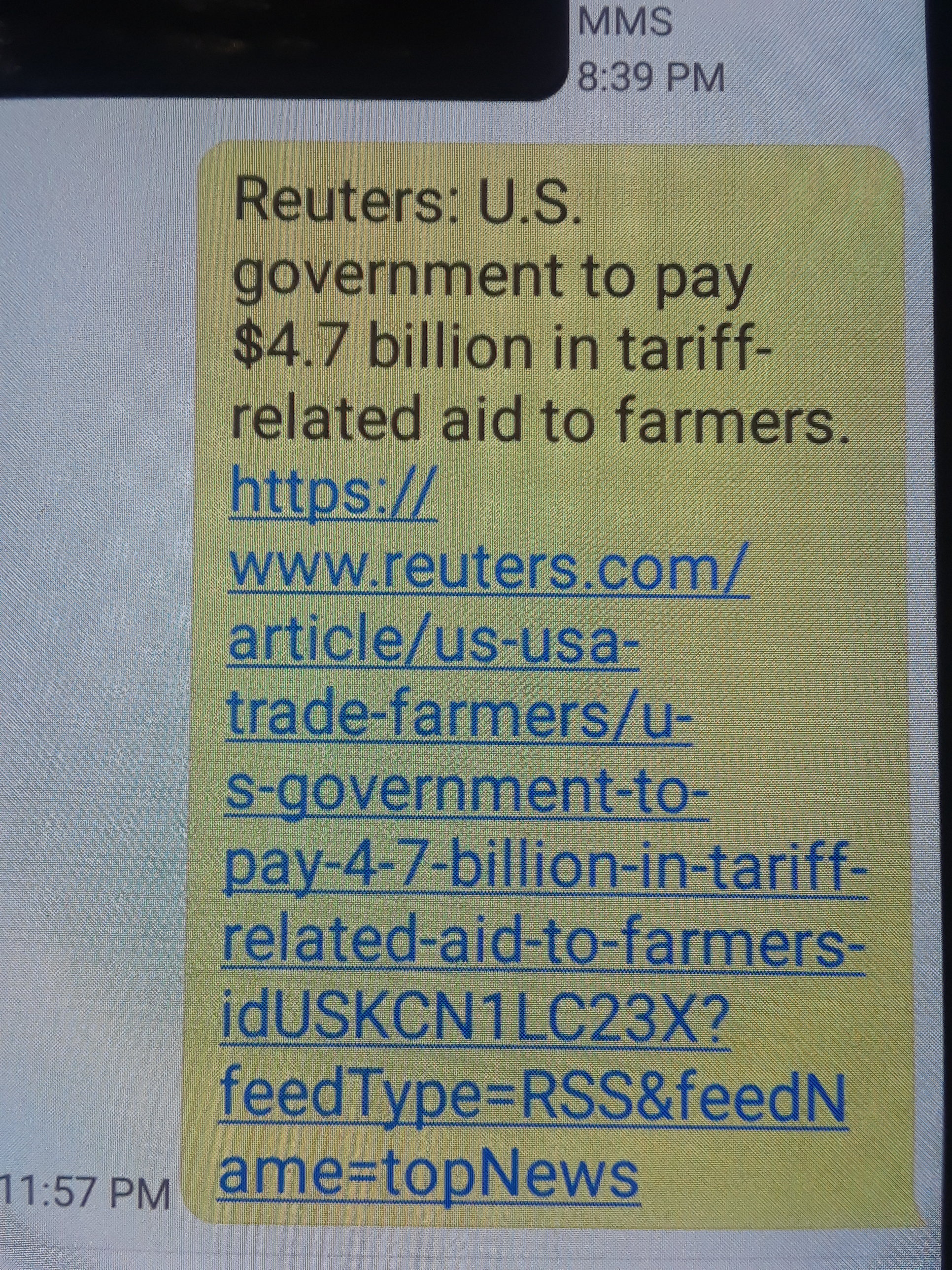 Tariff subsidy announced---$4.7 billion - General Chat - Red Power ...