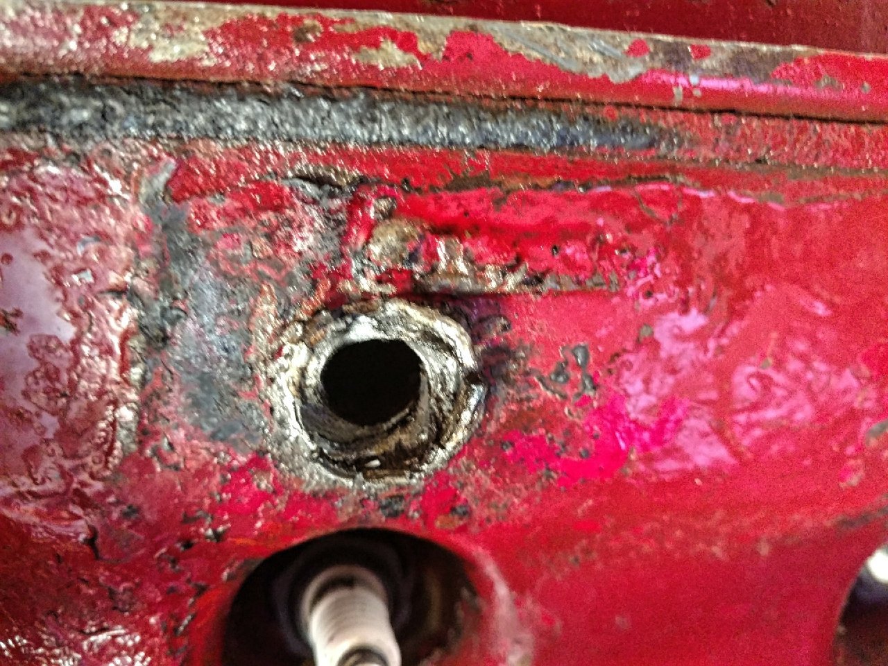 Sheared-off temp gauge pipe bushing - Technical IH Talk - Red Power ...