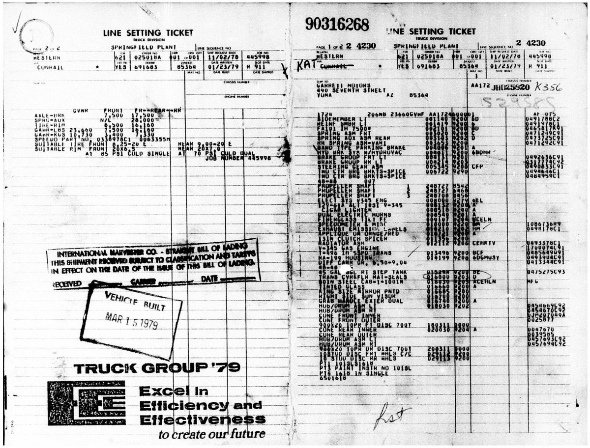 Please Help with Line Setting Ticket Decode - IH Trucks - Red Power ...