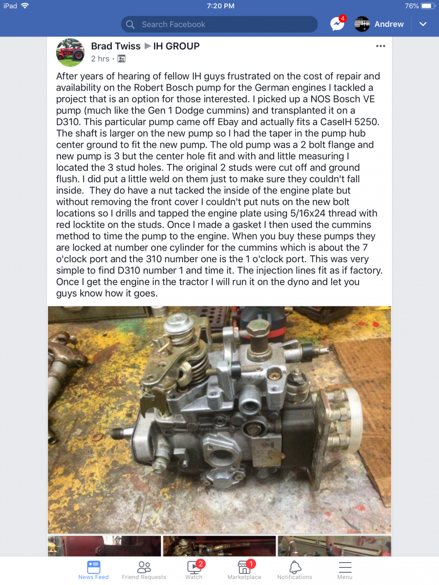 Replacement Inj Pump D358 IH826 - Technical IH Talk - Red Power ...