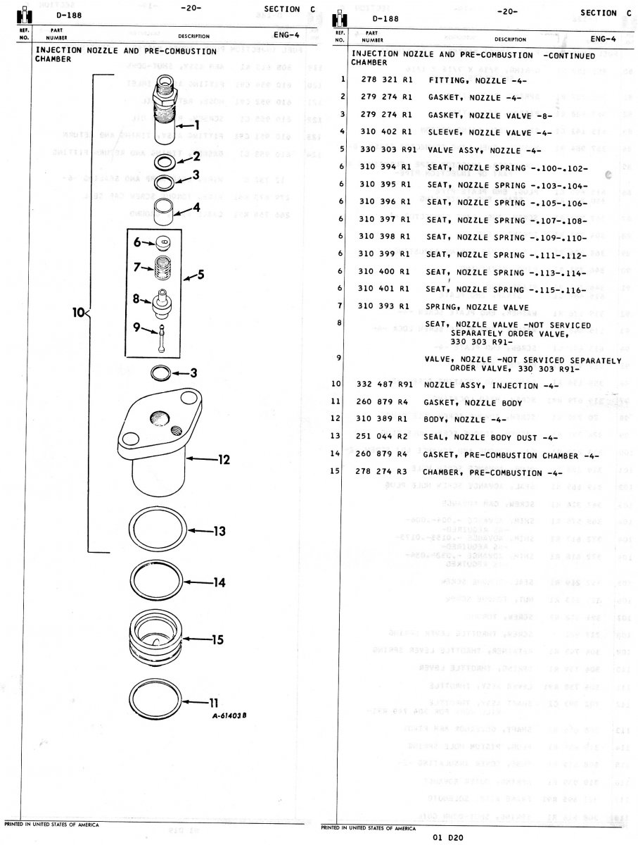 parts source and numbers for 3514 loader D188 engine - Technical IH ...