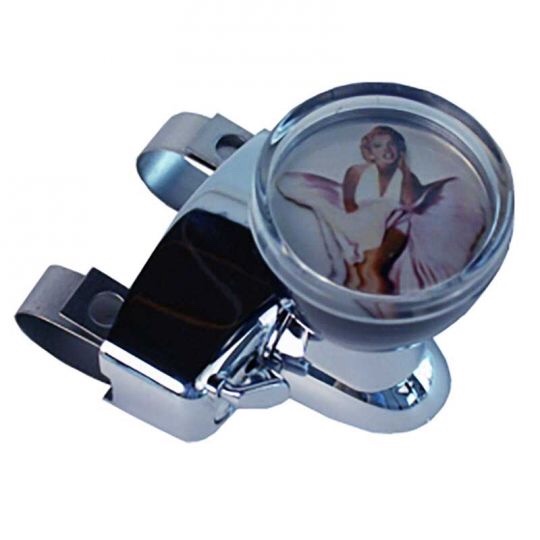 Folding steering wheel spinner knob store