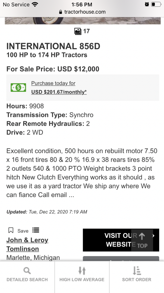 Difference between an 856 and an 856D? - Technical IH Talk - Red Power ...