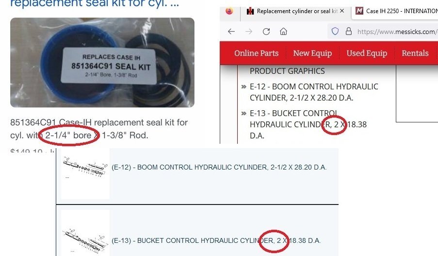 Replacement cylinder or seal kit for 2250 loader - Technical IH Talk ...