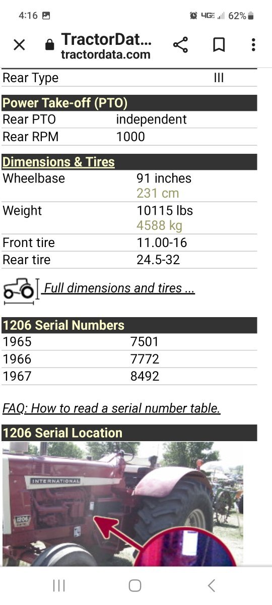 Are these the correct 1206 Serial # to Model Year listing - Technical ...