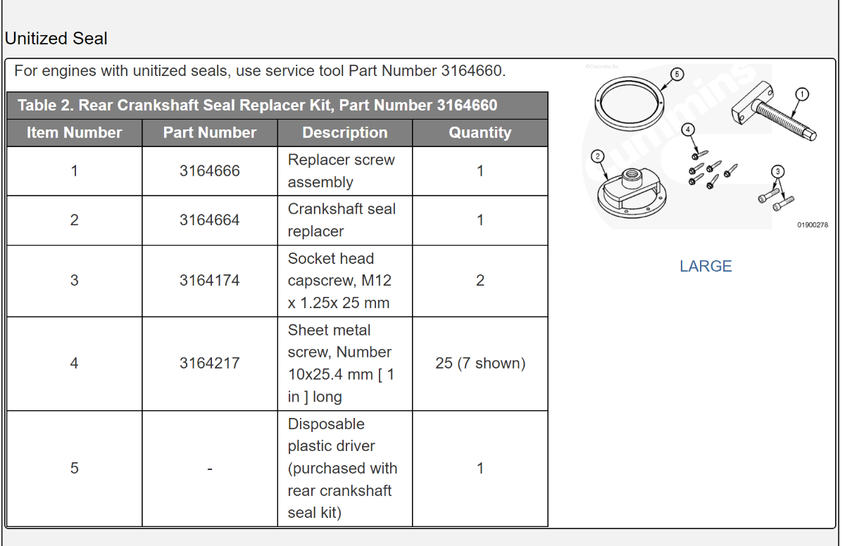 Cummins QSB 4.5 RGT/NEF 445t/m2 Rear Main Seal (Again) - Technical IH ...