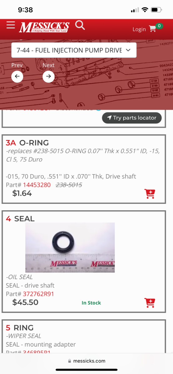 Part numbers inj pump drive seals 856 - Technical IH Talk - Red Power ...