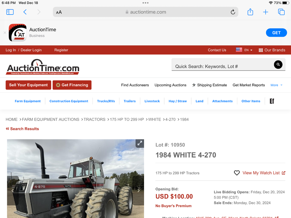 Some collector tractors on auction time . - General Chat - Red Power ...