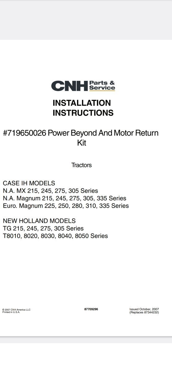 Magnum Power Beyond/Motor Return Kit Instructions - Technical IH Talk ...