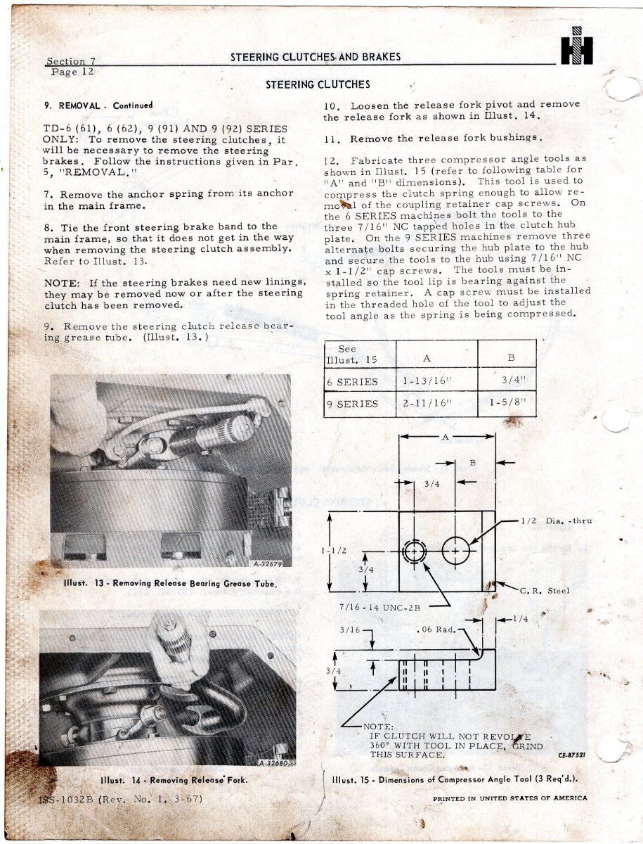 TD6 Dozer Steering clutches - Technical IH Talk - Red Power Magazine ...