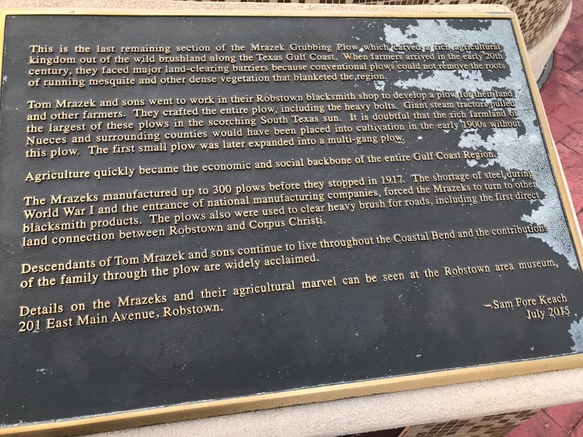 A Tribute to Tom Mrazek who invented a grub plow for use in South Texas ...