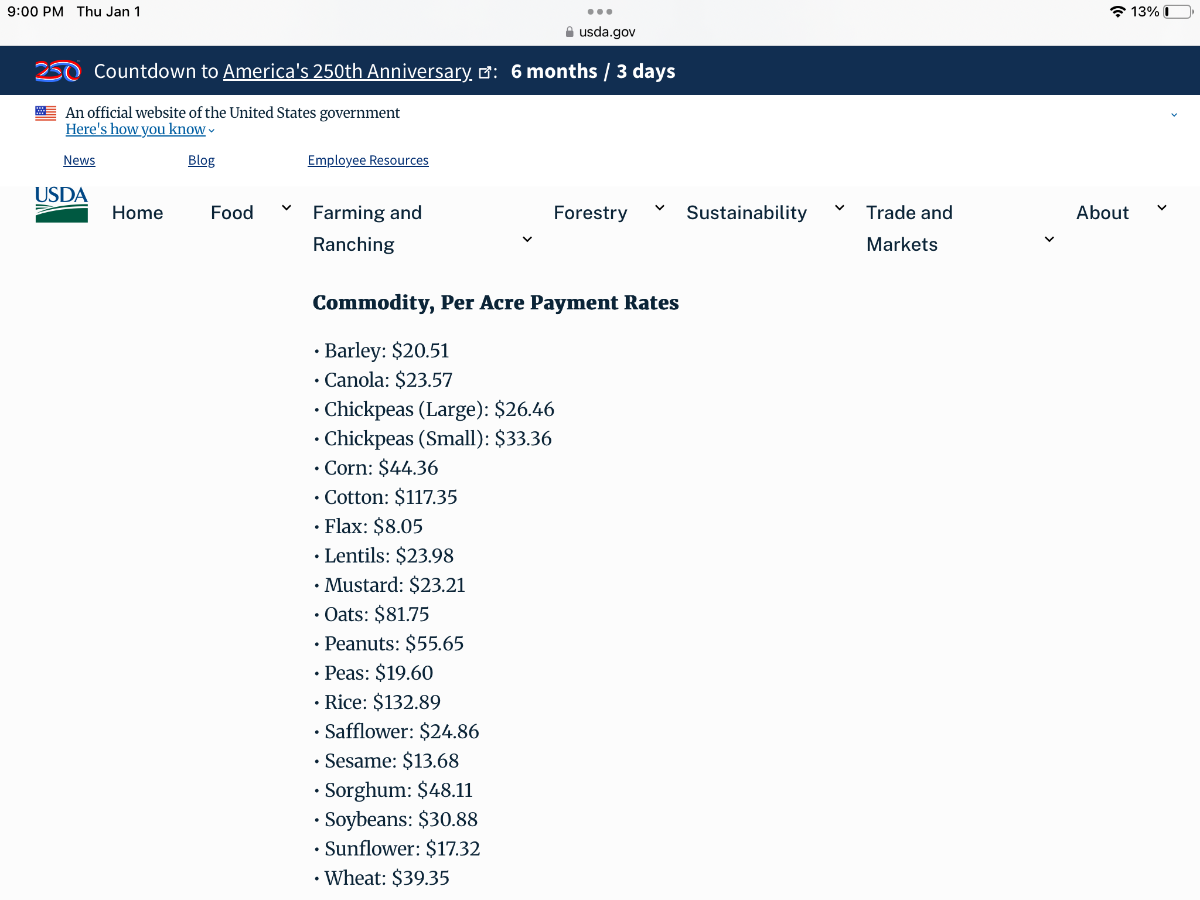 USDA Bridge payment sheet - General Chat - Red Power Magazine Community