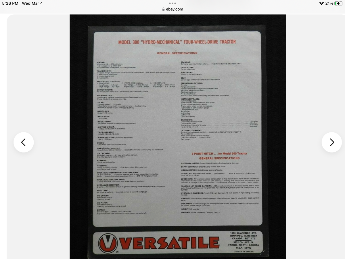 Versatile G-125s bumped again…..300 hydro mech - Page 6 - General Chat ...